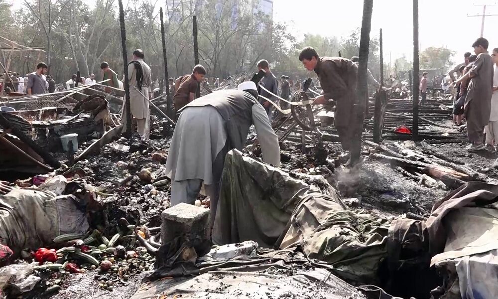 Fire sweeps through clothing market in Kabul | Ariana News ...